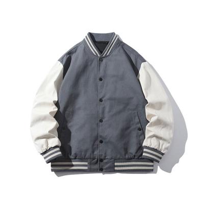 Cina Rivestimento 100% del baseball degli uomini del poliestere di Grey Aviator Jacket della primavera del ricamo di M-4XL in vendita