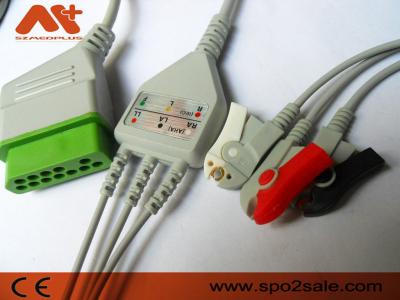 Κίνα 12 υπομονετικά καλώδια 3 καλώδιο Ecg Nihon Kohden οργάνων ελέγχου καρφιτσών συνδετήρων μολύβδου προς πώληση