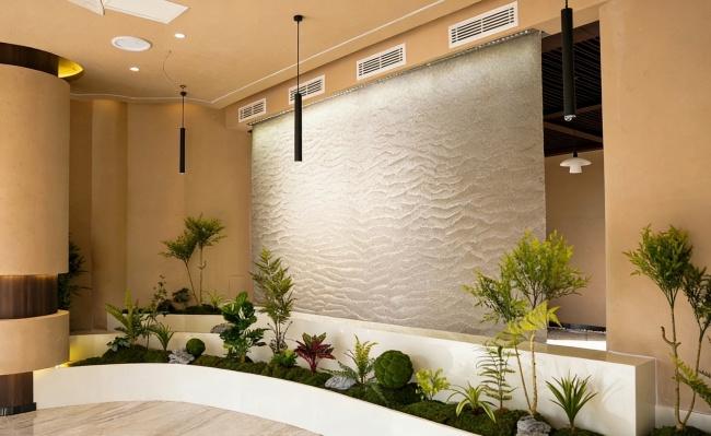 Transparent Cascading Water Mesh Curtain Offering Privacy Stylish Water Effects 0