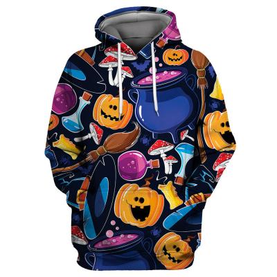 Cina Per elastam degli uomini del fumetto della manica di Halloween il nuovo della via di tendenza della stampa lunga di maglia con cappuccio/zucca di lusso del cotone per Autumn Crocheted in vendita
