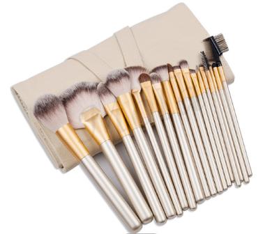 Cina Puntale di alluminio della capra 18pcs dei capelli di trucco della maniglia di legno essenziale del set di pennelli in vendita