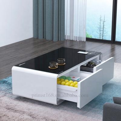 Chine Meubles de salon Souffle réfrigérateur intelligent moderne avec double haut-parleur et chargeur USB à vendre