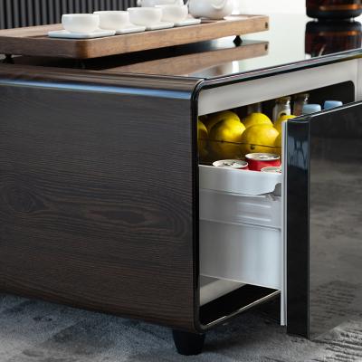 Chine Meubles de salon 2024 Réfrigérateur de table à bouillir en bois avec recharge sans fil à vendre