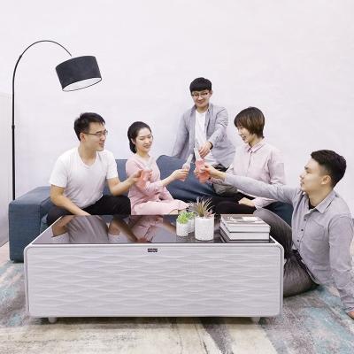 Chine Accueil Meubles réfrigérateur à café intelligent Table avec verre trempé et refroidisseur de boissons bières à vendre