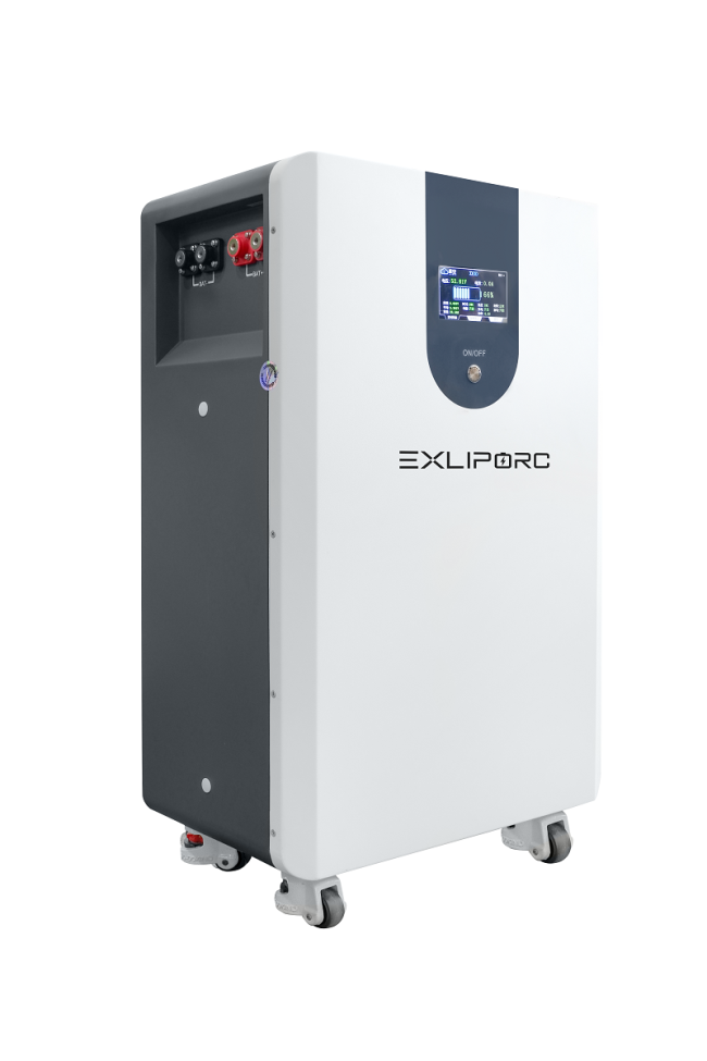 Technical diagram and specifications of EXLIPORC battery system