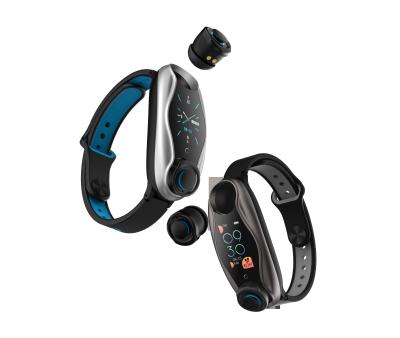 China Magnetische van de het Smart Watch0.96inch TFT Armband van de Siliconeriem Oortelefoon 2 van Bluetooth Draadloze in 1 Te koop