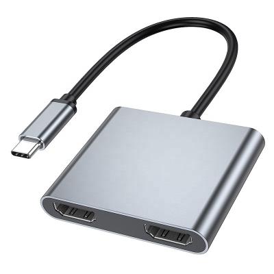 중국 타입 C 남성에서 이중 HDMI 여성 썬더볼트 3 USB-C 멀티 모니터 어댑터 케이블 4K 30Hz 판매용