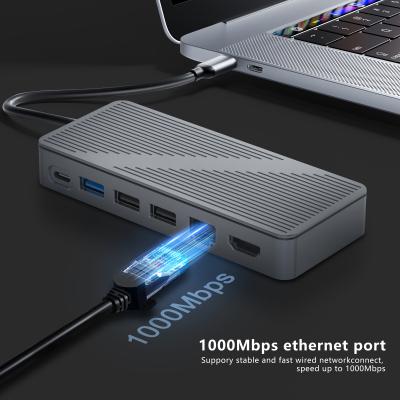 中国 USB-Cドッキングステーション USB 3.0 1Gイーサネット 4K HDMI USB Cデバイス互換性 販売のため