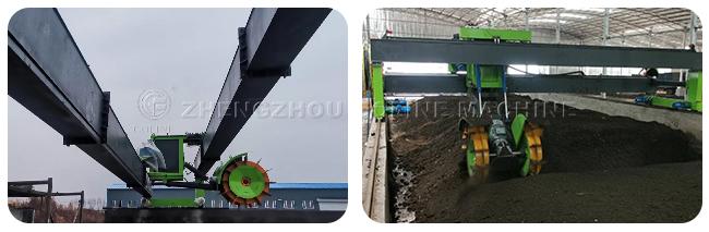 Compost Turner processing organic waste materials