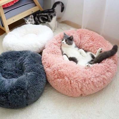 Cina Letto rotondo del cane della peluche della ciambella in vendita
