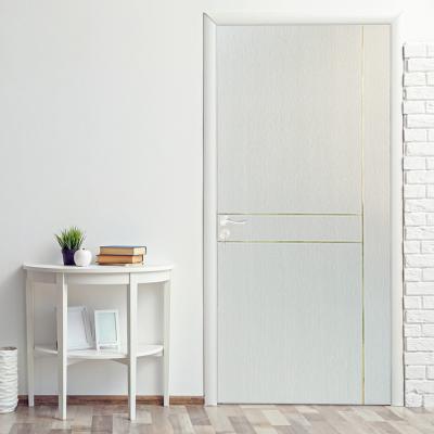 Cina Le serrature di porte di lusso del bordo della pelle WPC del MDF dell'OEM trattano la porta di legno interna in vendita
