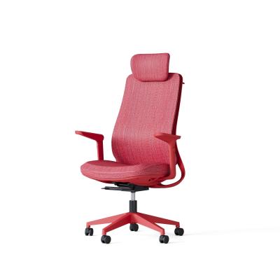Chine Améliorez votre espace de travail à dos élevé Chaise de bureau en maille rouge exécutive avec support lombaire à vendre
