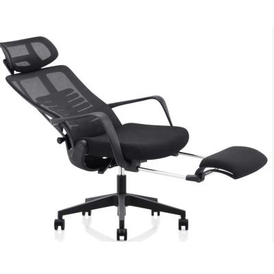 Chine Chaise de bureau en acier inoxydable avec repose-pieds et mécanisme d'inclinaison en maille de tissu à vendre