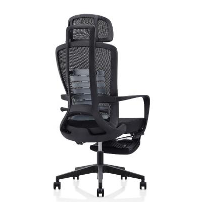Chine Chaise de bureau en acier inoxydable avec repose-pieds et mécanisme d'inclinaison en maille de tissu à vendre