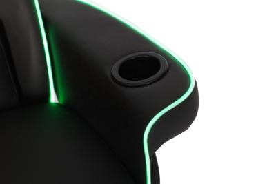 Κίνα Luxury Black/Blue Racing Style Gaming Sofa with Cup Holder LED Lighting and Footrest προς πώληση