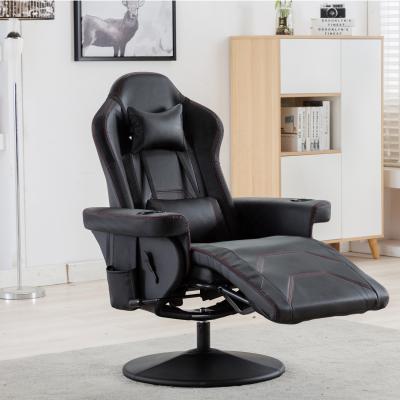 Chine White Racing Style Gaming Chair Executive Office Swivel Seat with Cup Holder and Footrest à vendre
