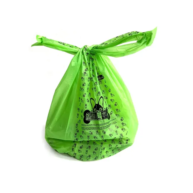 Scented Waterproof Pet Garbage Bag Portable Vest Handle Custom Printed Plastic Dog Bag