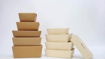 Cina #2 Custom Printing Kraft Folded Takeout box Fast Food Packaging Paper Box Takeway Food Box in vendita