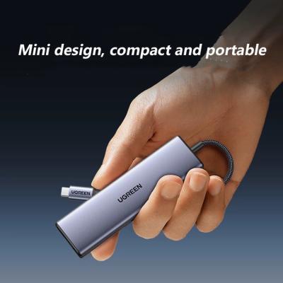 China Adaptador multiporte híbrido USB C 5Gbps 5 em 1 Hub USB C com 3 USB3.0 HDMI e RJ45 à venda