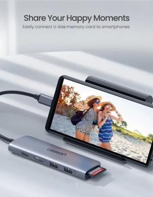 Cina USB C Hub 5 in 1 Adaptore multiporto 100W Fornitura di energia, 3 porte dati USB 3.0, velocità di trasferimento 5Gbps in vendita