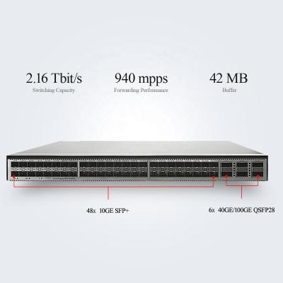 중국 48 포트 이더넷 스위치 CE6881-48S6CQ-B 직접 공급을 위한 스택 가능 및 풀 듀플렉스 반 듀플렉스 통신 판매용