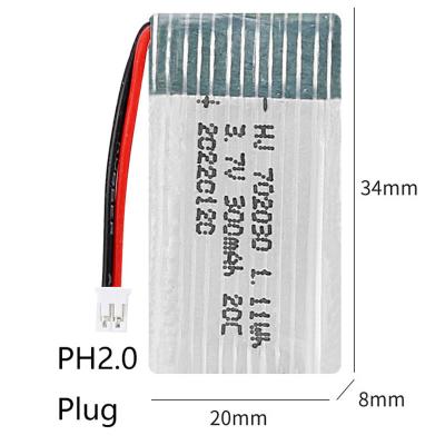 Cina Batterie RC al litio giocattoli 300mAh alimentatori ininterrottibili 3.7V in vendita
