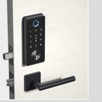Quality Black Smart WiFi Tuya Fingerprint Digital Door Lock Unlock with Code APP and Fingerprint for sale