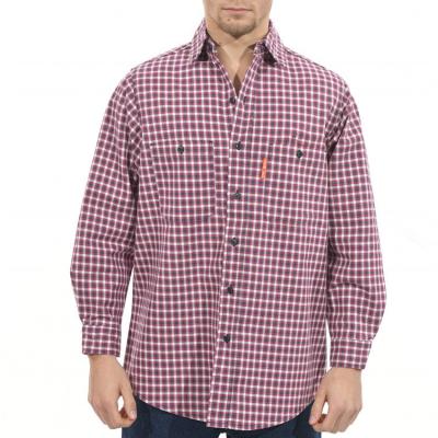 Cina Il filato ha tinto la camicia di plaid ignifuga stampata della camicia 210gsm 260gsm franco del lavoro per il saldatore in vendita