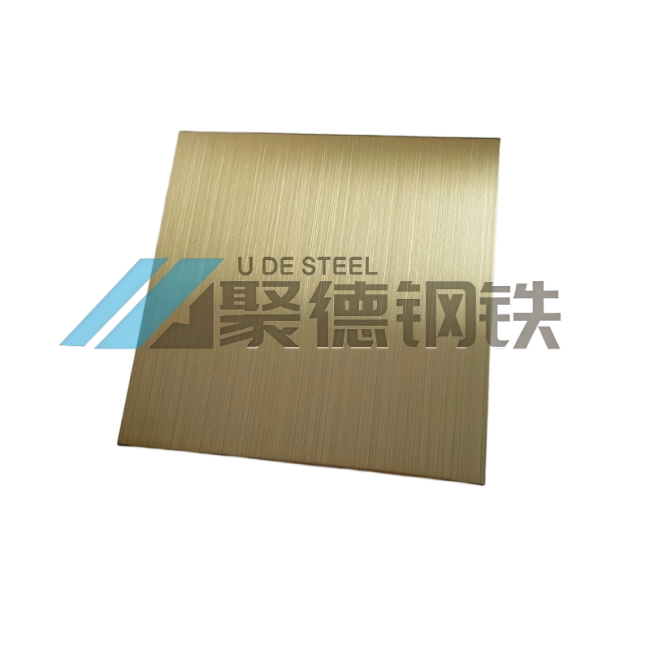 ASTM A240 304 Titanium Gold Brushed Stainless Steel Sheet 0.5–2.0mm No.4 Finish Wholesale Supplier