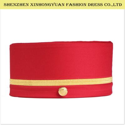 China Sombreros y casquillos militares rojos bordados aduana del algodón para la banda del ejército en venta