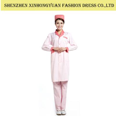 China Rosa Europa estándar uniforme médica de la enfermera del hospital del algodón de los adultos en venta