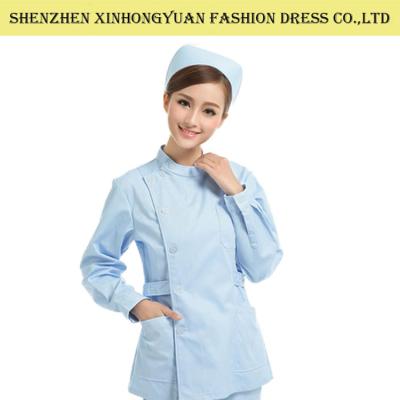 China Médico llano uniforme/vestido del uniforme de la enfermera con el logotipo del bordado en venta