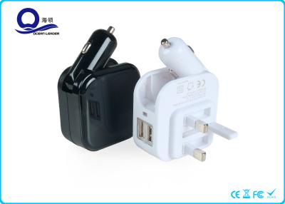 Cina colore bianco/nero dell'adattatore del caricatore della parete dell'automobile della porta USB del gemello di 5Volt 2.1A in vendita