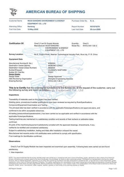 ABS-SM - KANGWEI ENVIRONMENT ENERGY GROUP