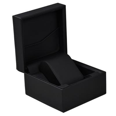 China Custom Single Leather Watch Case Leather Single Watch Box With Velvet Lining for sale