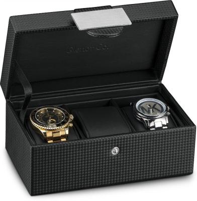 China Elegant Leather Watch Case Box 3 Watch Capacity For Storage for sale