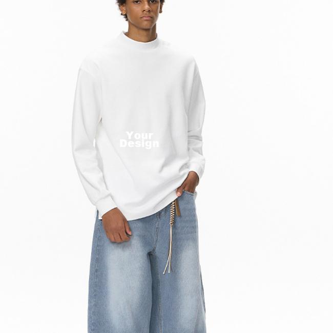 Skin-Feel Double-Sided Mock Neck Sweatshirt fabric close-up