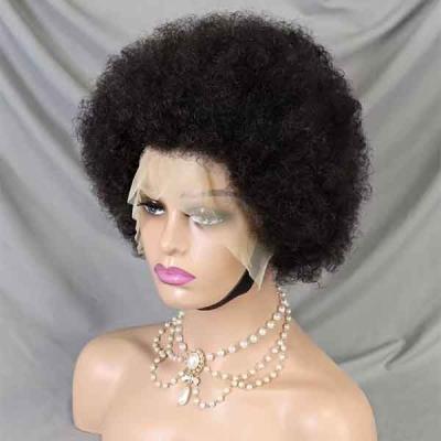 Chine 13x4 Full Lace Cheveux humains frontaux Bob Perruques Afro Kinky en vrac Cheveux humains naturels bouclés à vendre
