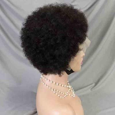 Chine 13x4 Full Lace Cheveux humains frontaux Bob Perruques Afro Kinky en vrac Cheveux humains naturels bouclés à vendre
