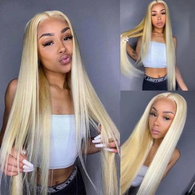 Chine 180 Densité de cheveux vierges indiens bruts Perruques Blonde 613 13x6 perruque frontale Corps ondulé HD Transparent dentelle frontale à vendre