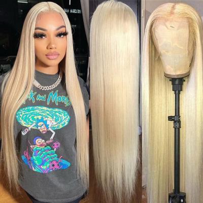 Chine 180 Densité de cheveux vierges indiens bruts Perruques Blonde 613 13x6 perruque frontale Corps ondulé HD Transparent dentelle frontale à vendre