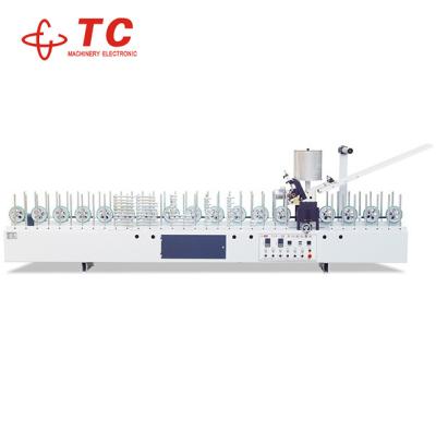 China TC Factory Direct Delivery High Quality Engineering Wood Veneer EVA Fabric Eva Hot Glue Profile Wrapping Machine for sale