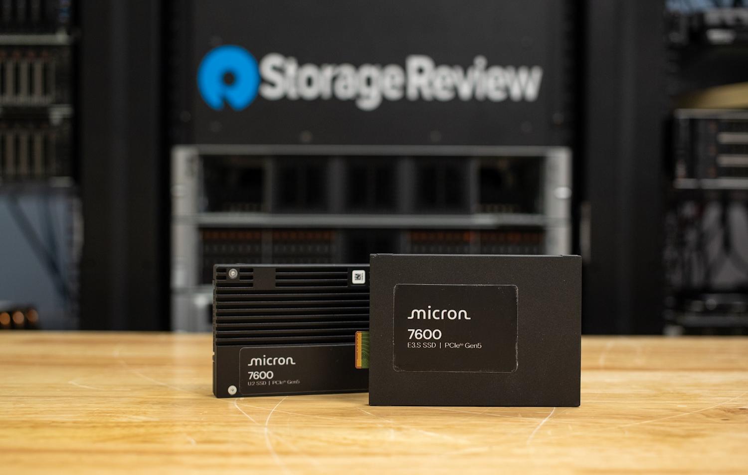 Micron 7600 MAX E3.S and U.2 SSD front.