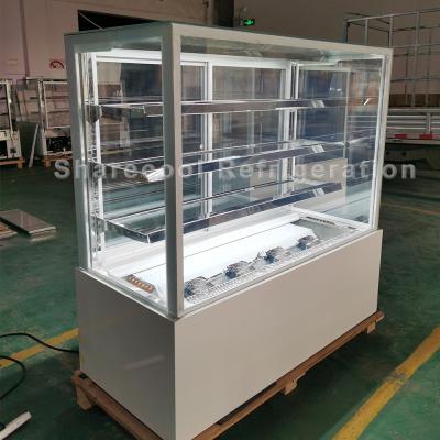 Cina 4 strati del dolce dell'esposizione del dolce della vetrina di raffreddamento a aria di vetro del Governo con il decongelatore in vendita