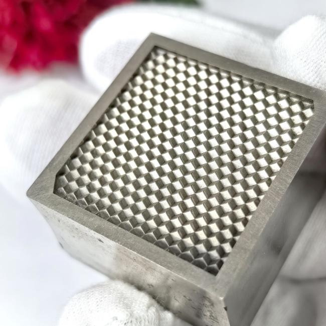 Close-up of high gloss texture coating on mold surface