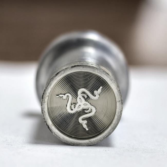 Close-up view of cross-hatch mold texture pattern