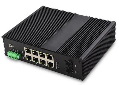 Cina Porto industriale PoE di gigabit 8 del commutatore di POE di Ethernet e Baccano-ferrovia ottica di SFP di 2 fibre in vendita