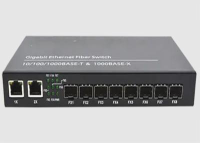 China FASER-ETHERNET-SCHALTER mit Ethernet 2 10/100/1000TX + 8 Häfen 1000FX SFP zu verkaufen