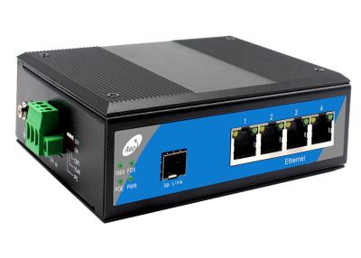 China Unmanaged industrieller Gigabit-Faser POE-Schalter mit 1 SFP-Schlitz und 4 Ethernet-Anschlüssen zu verkaufen