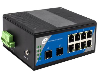 Cina IP40 SFP Fiber Switch Storage And Forward With 2 SFP Slots And 8 Ethernet Ports in vendita